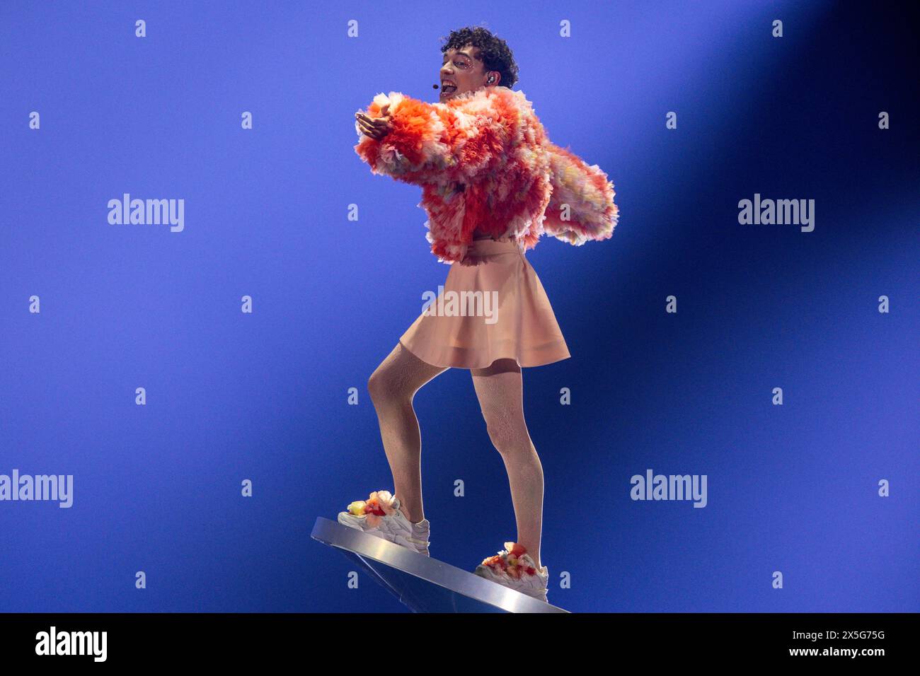 09 May 2024, Sweden, Malmö: Nemo from Switzerland performs "The Code ...