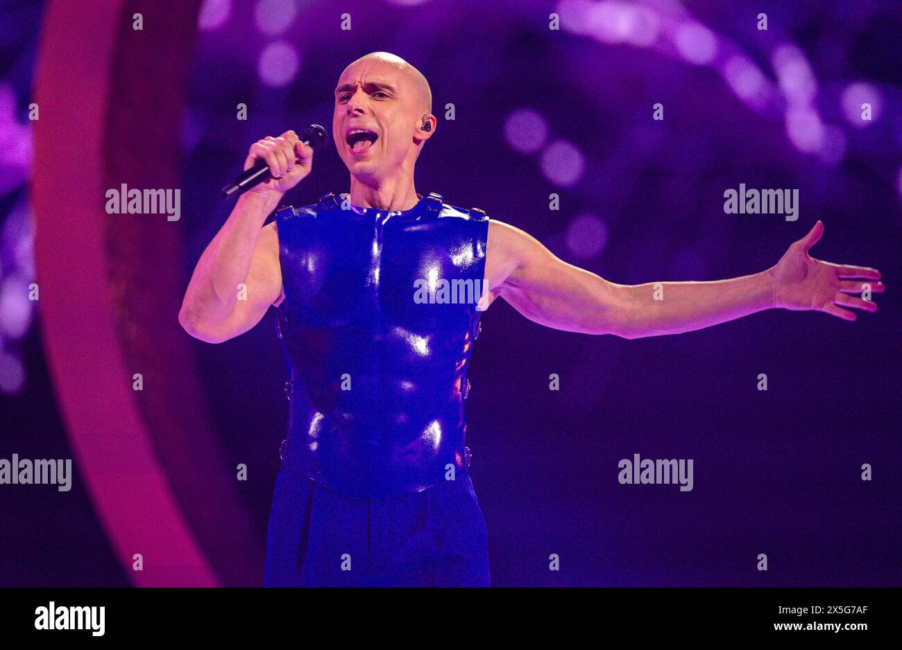 09 May 2024, Sweden, Malmö: Dons from Latvia will perform the song ...