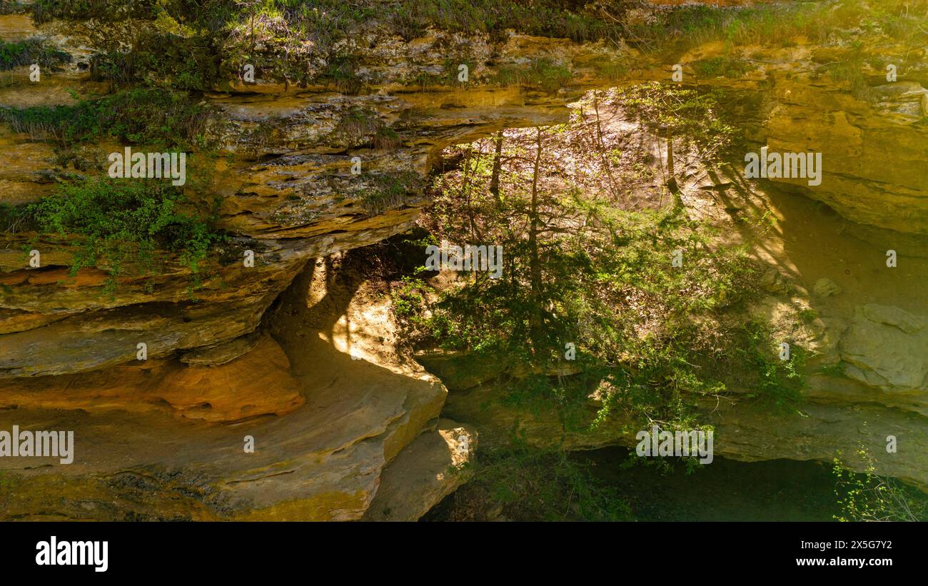 Aerial photograph of Natural Bridge State Park near Leland, Sauk County ...