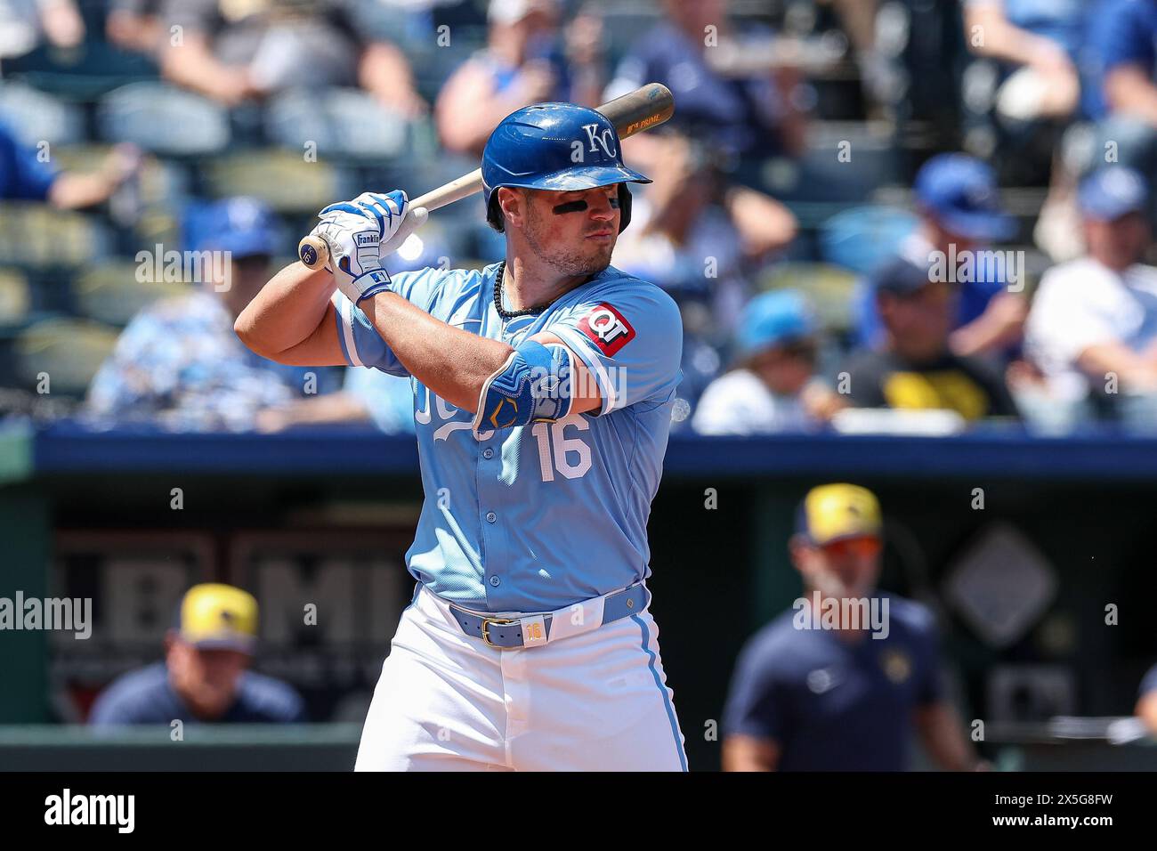 May 8, 2024: Kansas City Royals outfielder Hunter Renfroe (16) bats ...