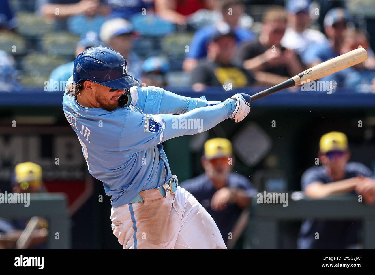May 8, 2024: Kansas City Royals shortstop Bobby Witt Jr. (7) hits a ...