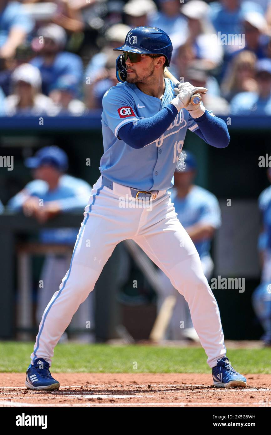 May 8, 2024: Kansas City Royals designated hitter Michael Massey (19) bats against the Milwaukee ...