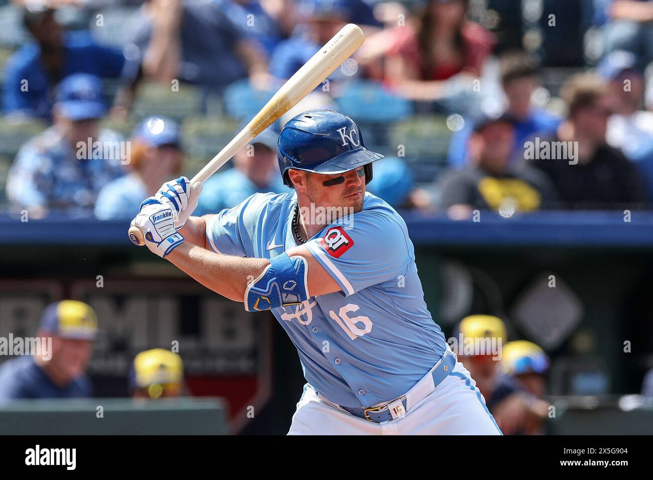 May 8, 2024: Kansas City Royals outfielder Hunter Renfroe (16) bats ...