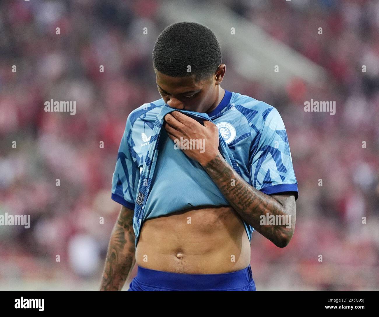 Aston Villa's Leon Bailey looks dejected during the UEFA Europa ...