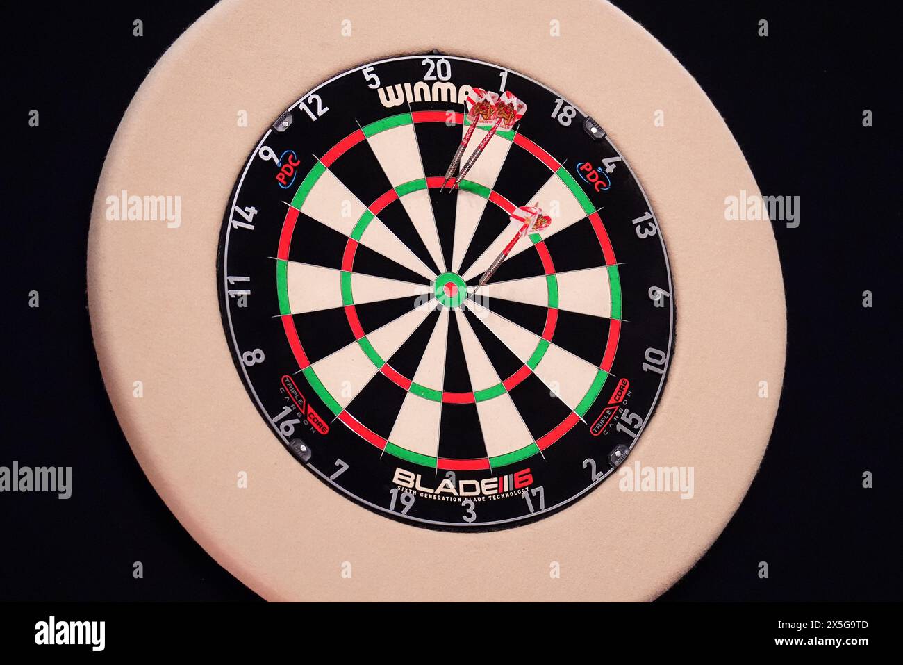 General view of the dart board during night fifteen of the BetMGM ...