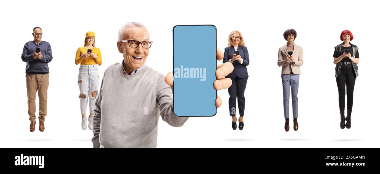 Group young with smartphone hi-res stock photography and images - Alamy