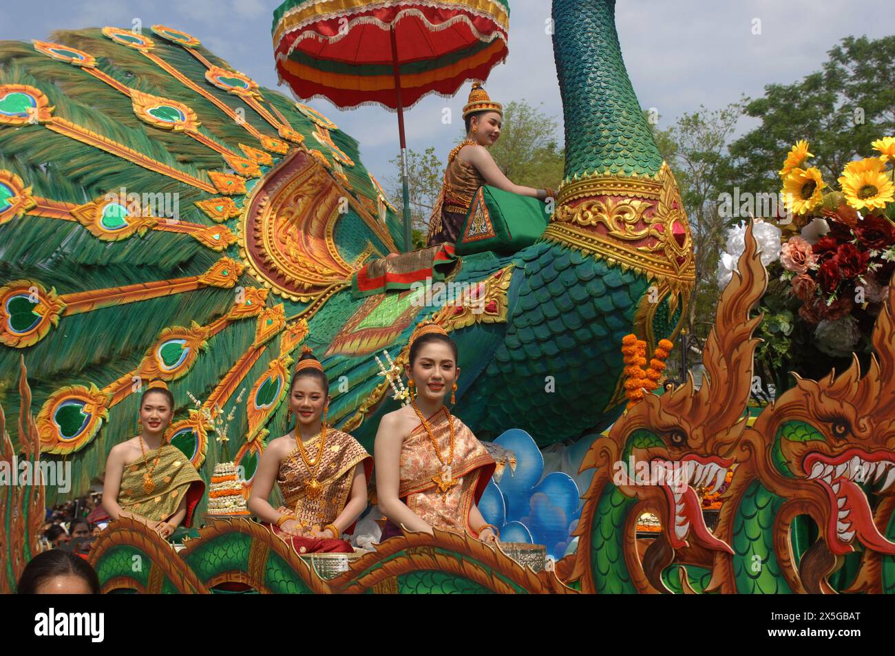 Peacock Float in the Pi Mai Parade, Lao New Year Festival in UNESCO ...