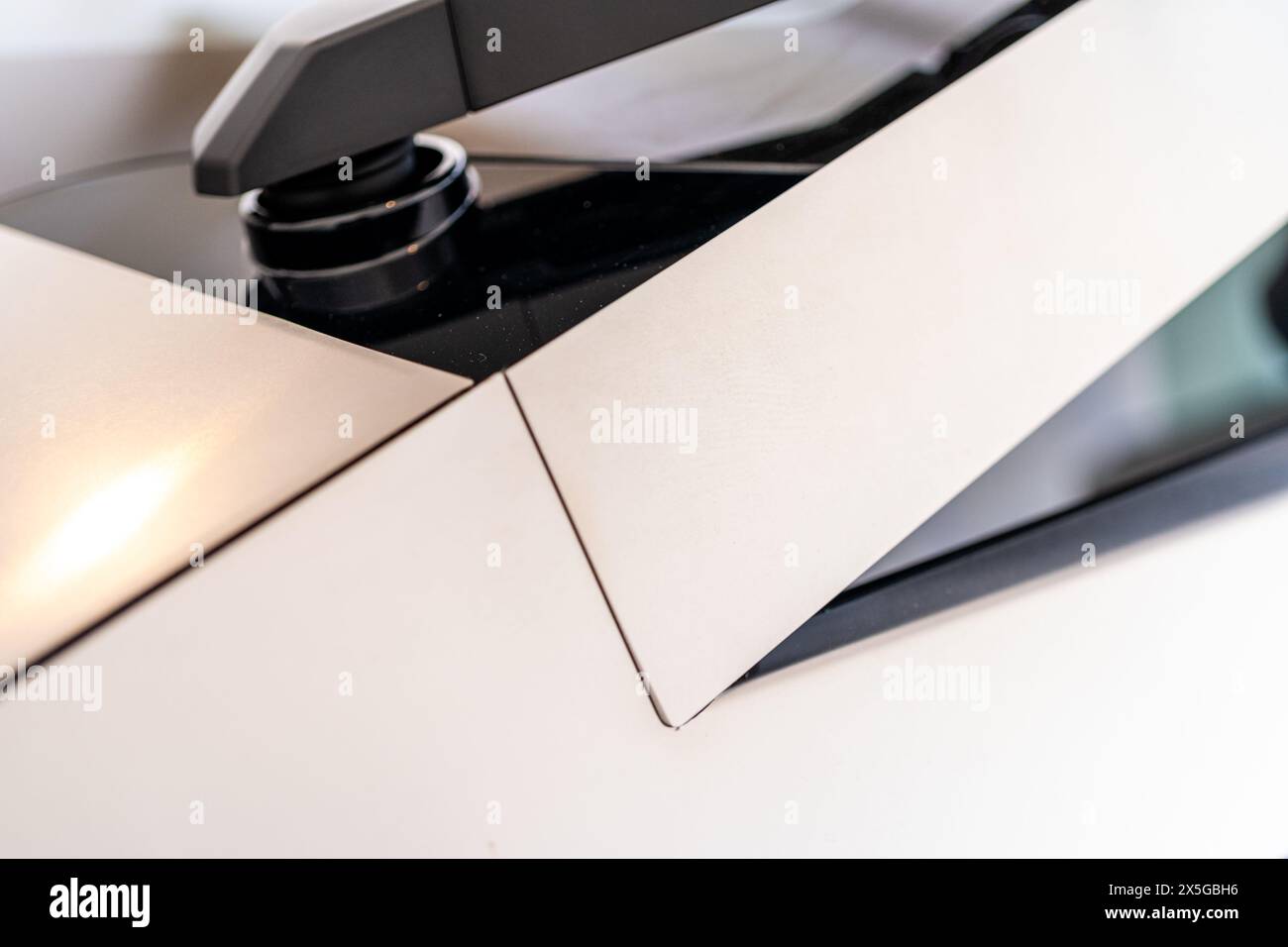 Close-up View of Tesla Cybertruck Windshield Wipers Stock Photo - Alamy