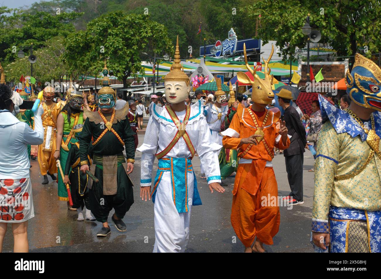 Local people parading as part of the Pi Mai Parade, Lao New Year ...
