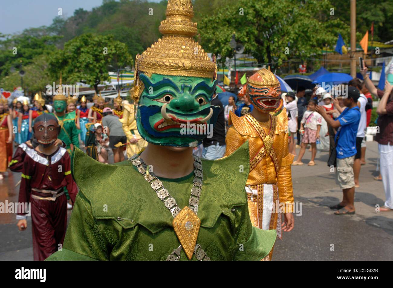 Locals parading as part of the Pi Mai Parade, Lao New Year Festival in ...