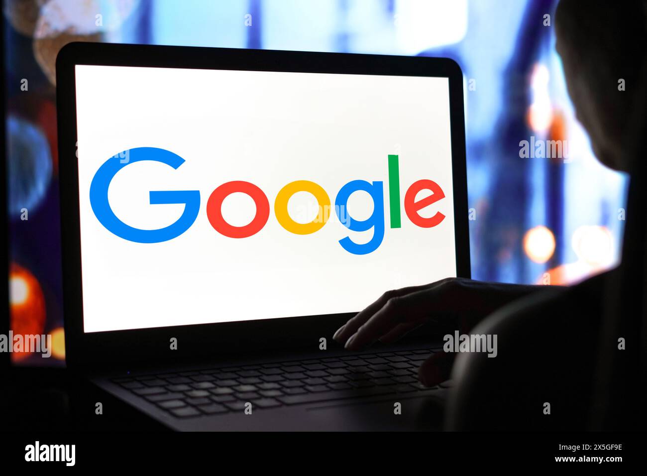 In this photo illustration, the Google logo is seen displayed on a ...