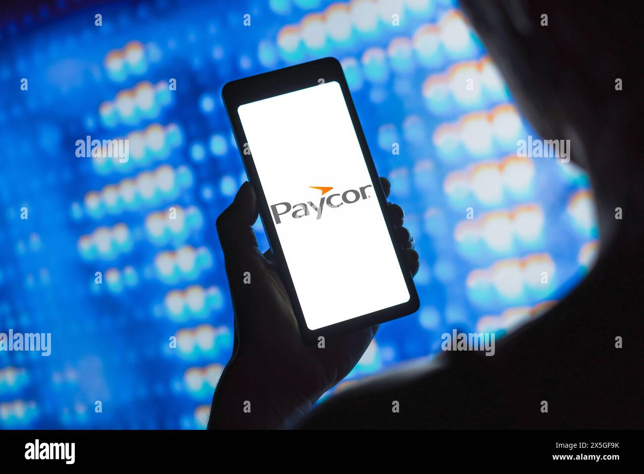 In this photo illustration, the Paycor HCM, Inc. logo is displayed on a ...