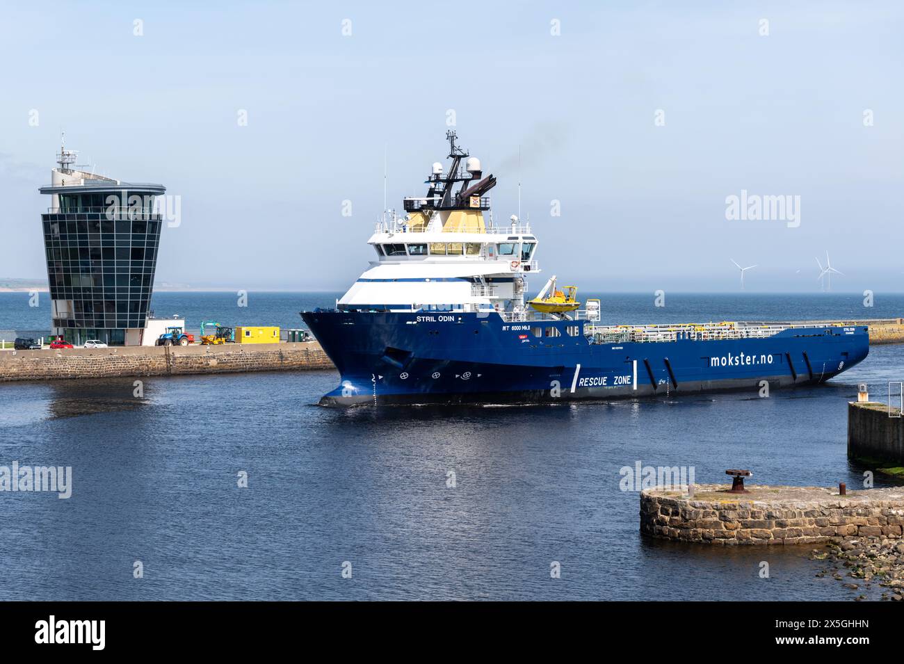 8 May 2024. Aberdeen,Scotland. This is the Offshore Supply Vessel ...