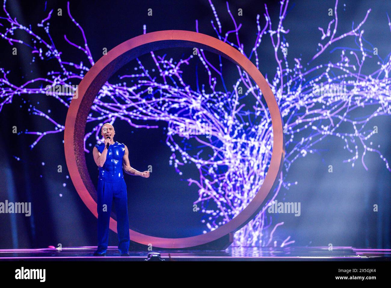 09 May 2024, Sweden, Malmö: Dons from Latvia with the song "Hollow" on ...