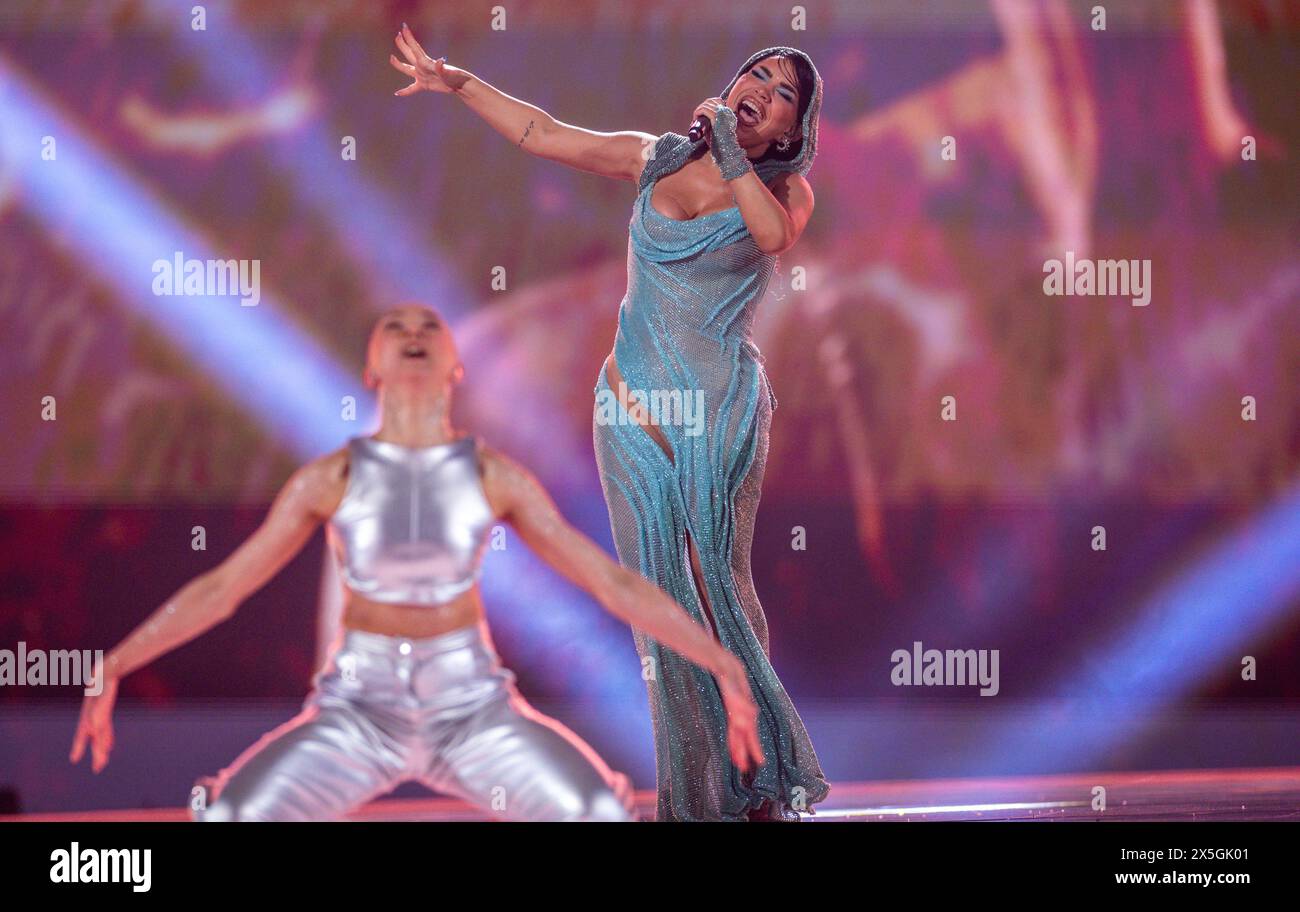 09 May 2024, Sweden, Malmö: Besa Kokëdhima from Albania with the song ...