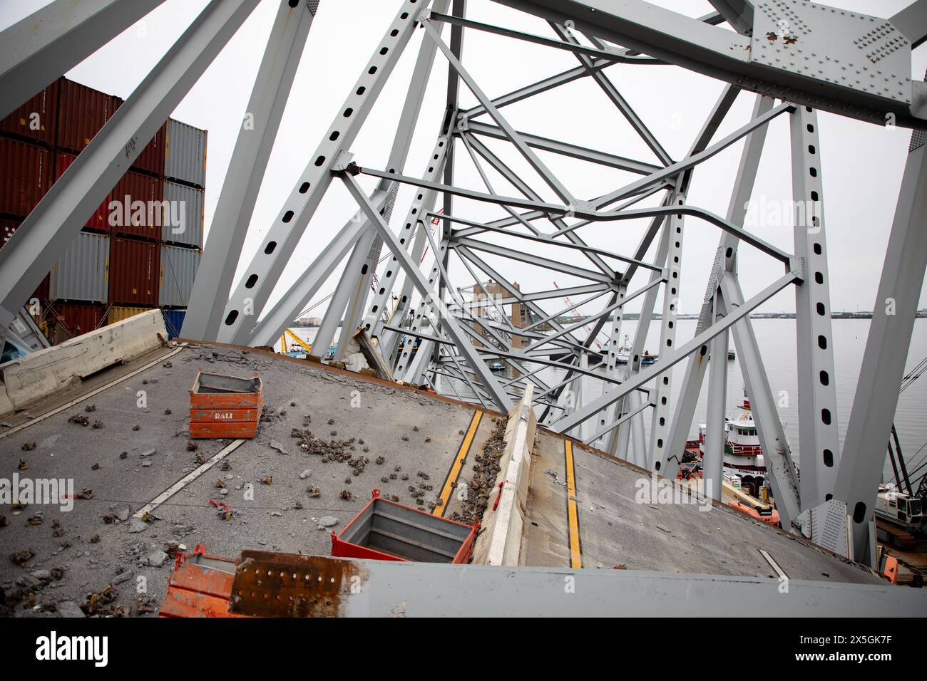 Dundalk, United States of America. 21 April, 2024. Piles of steel truss ...