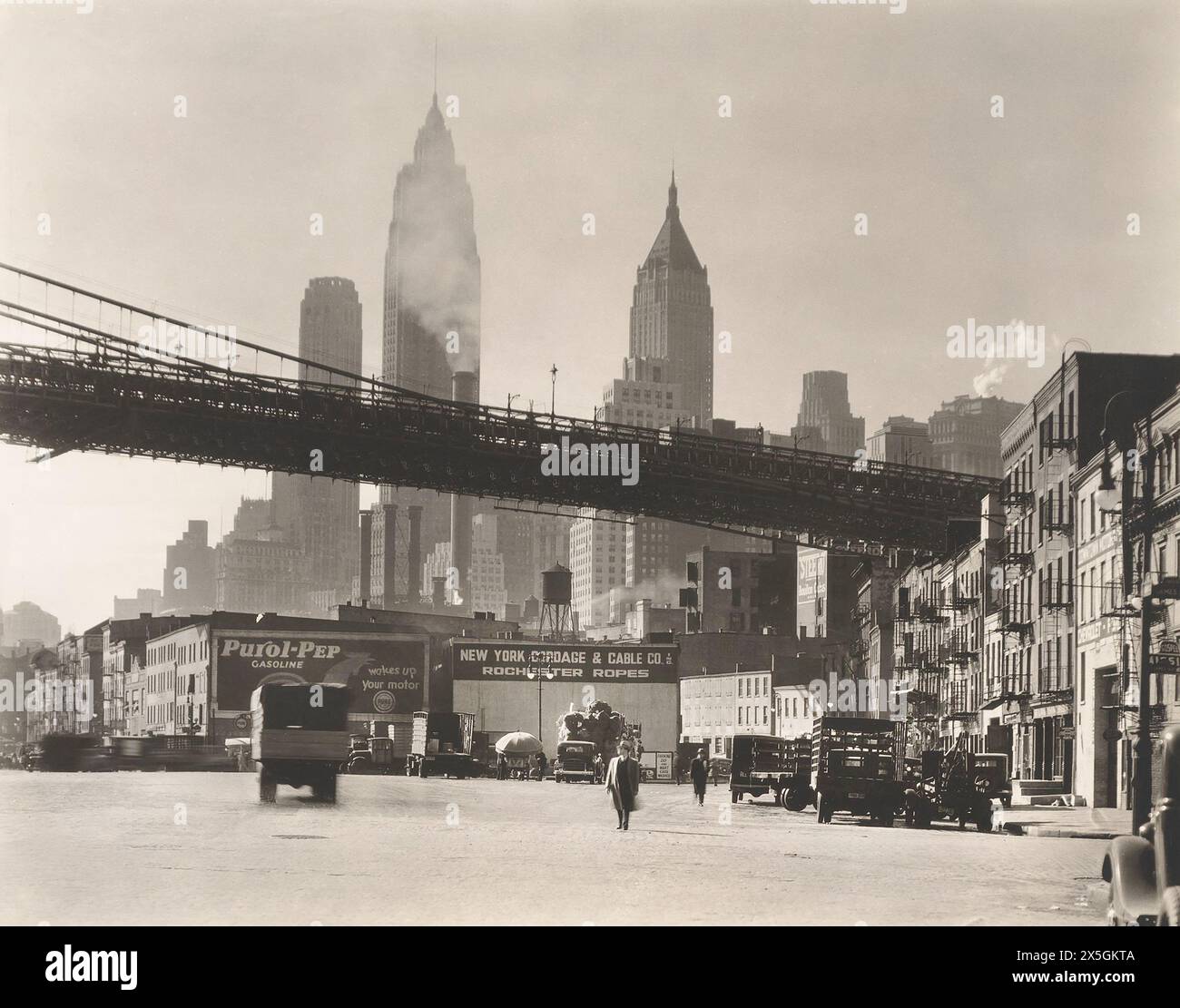 Waterfront, South Street, New York City, New York, USA, Berenice Abbott ...