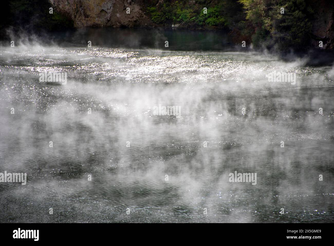 Frying Pan Lake in Waimangu Volcanic Valley - New Zealand Stock Photo ...