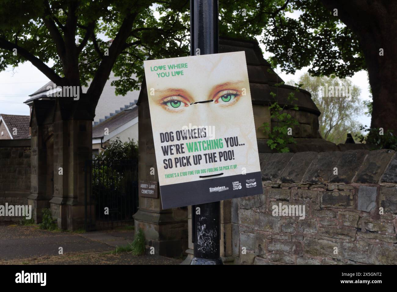 Sinister We're watching you warning sign for dog owners to pick up dog ...