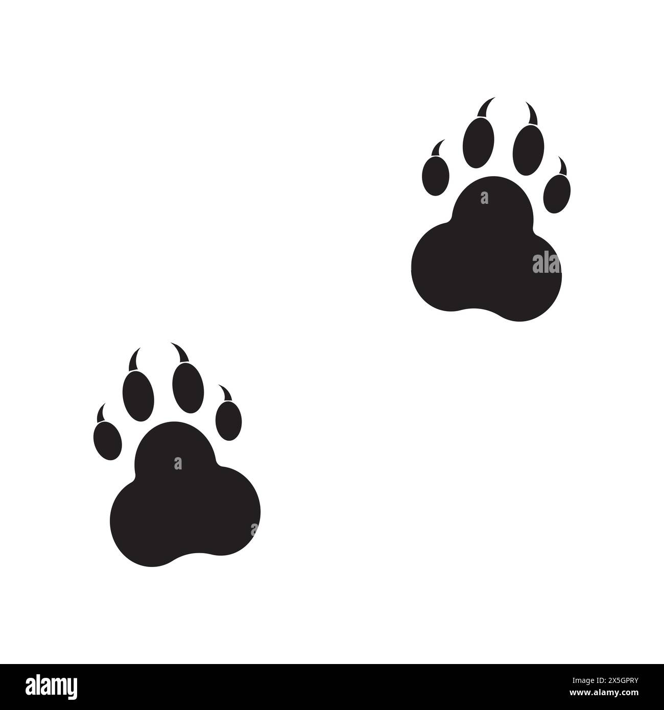 Animal paw prints. Simple black icons. Vector design Stock Vector Image ...