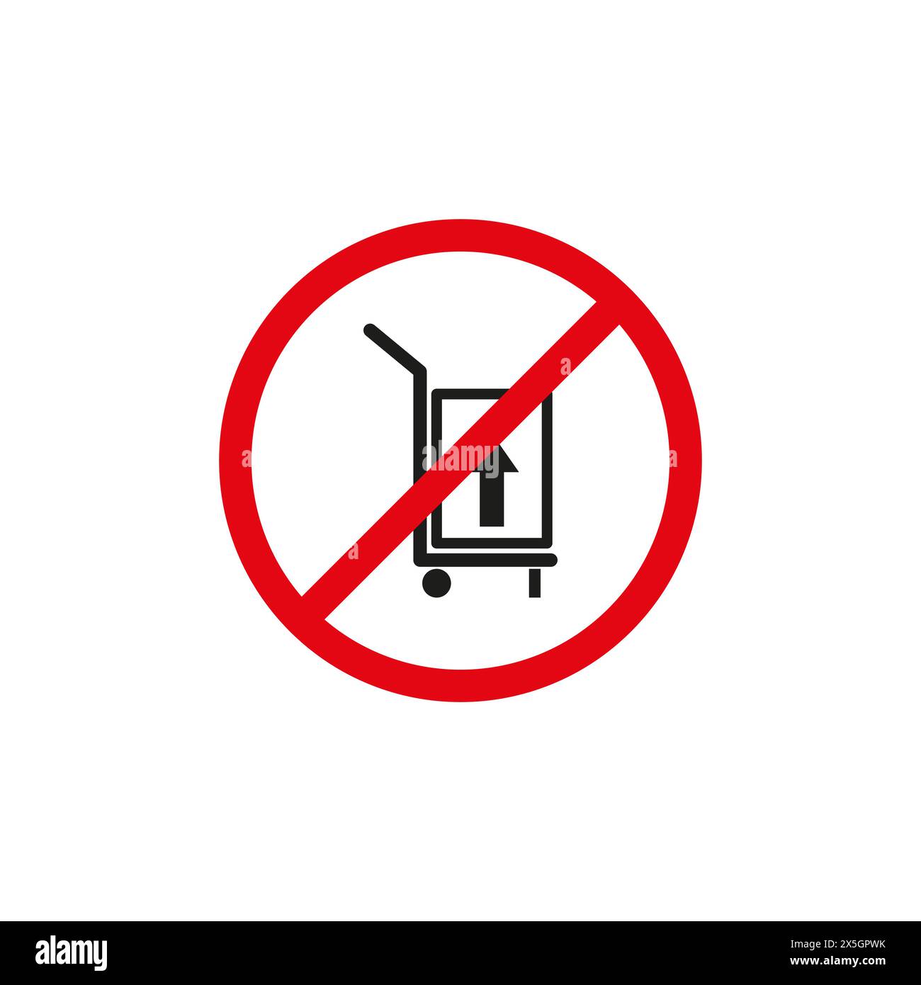 No trolley sign. Red circle. Vector prohibition symbol Stock Vector ...