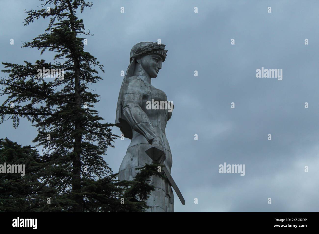 Kartlis Deda or Mother of Georgia monument aerial panoramic view in ...