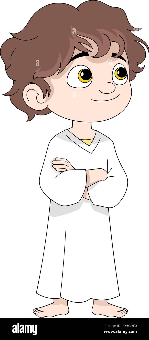 illustration of a religious person, a young Christian playing the role ...