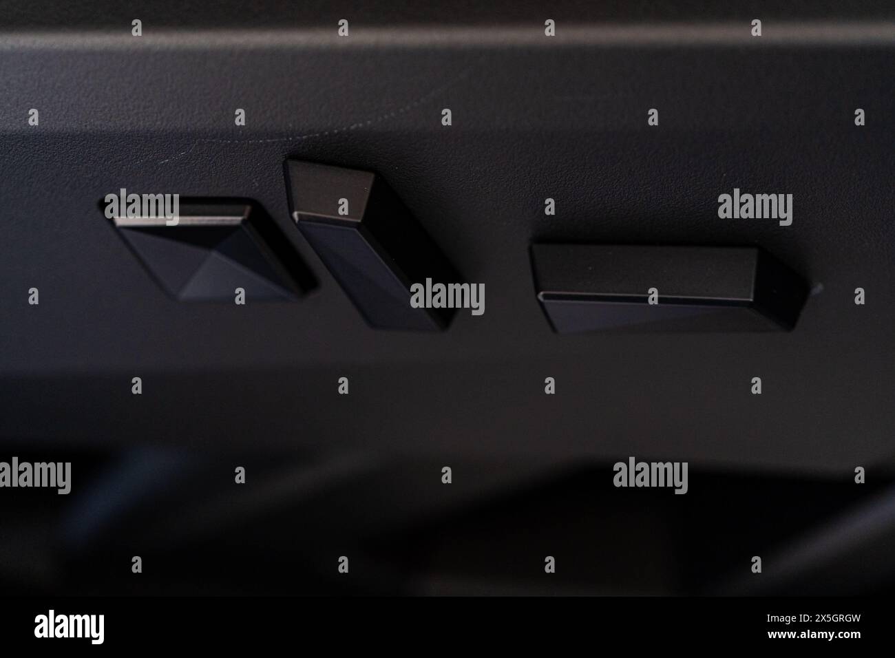 Close-up View of Seat Adjustment Buttons in Tesla Cybertruck Stock ...