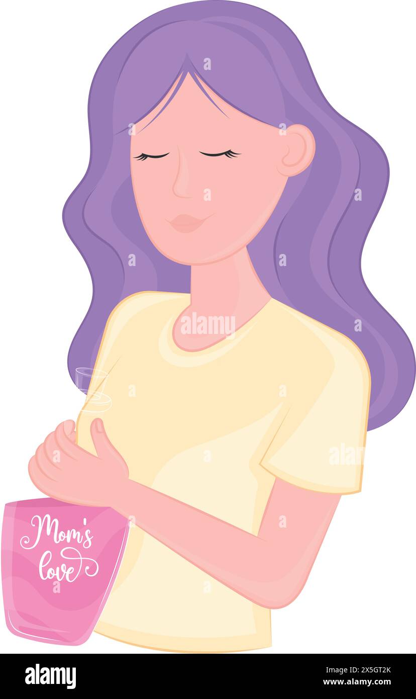 Cute girl mother character holding a magic potion Vector Stock Vector ...