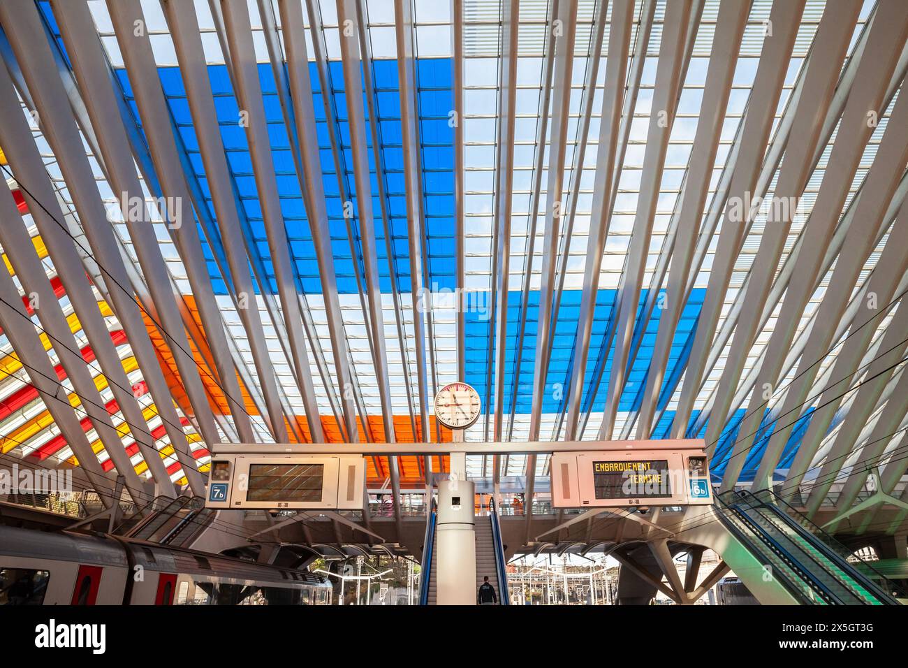 Picture of a platform of Liege Guillemins train station. Liège ...