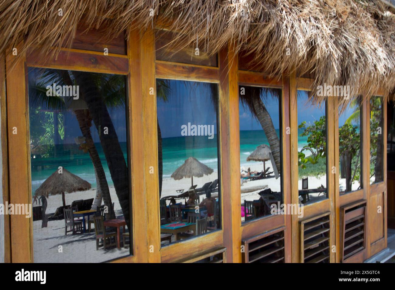 Caribbean Sea reflection, Tulum, Mexico Stock Photo - Alamy
