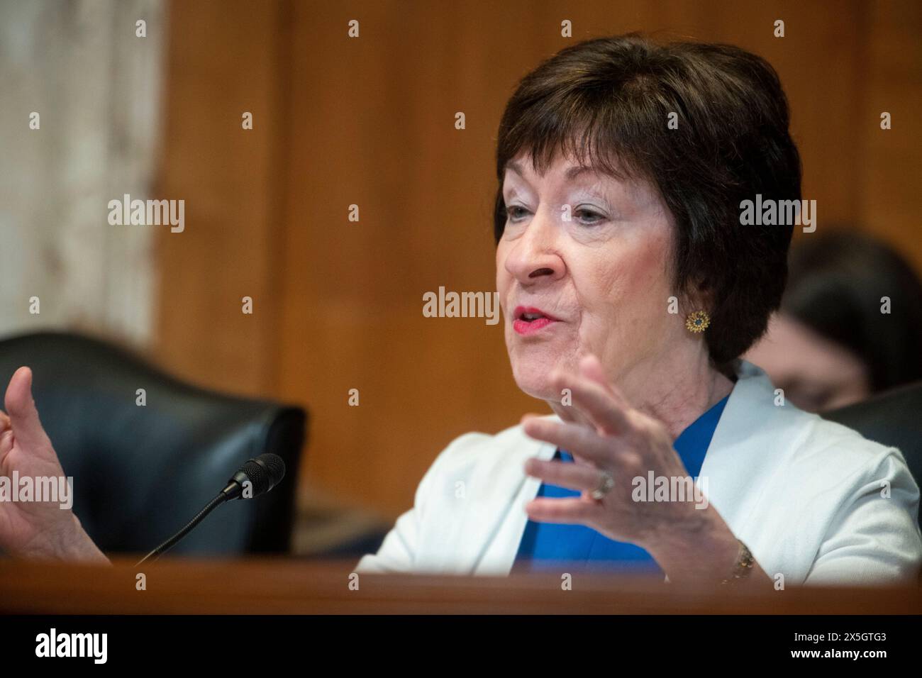 United States Senator Susan Collins (Republican of Maine) questions ...