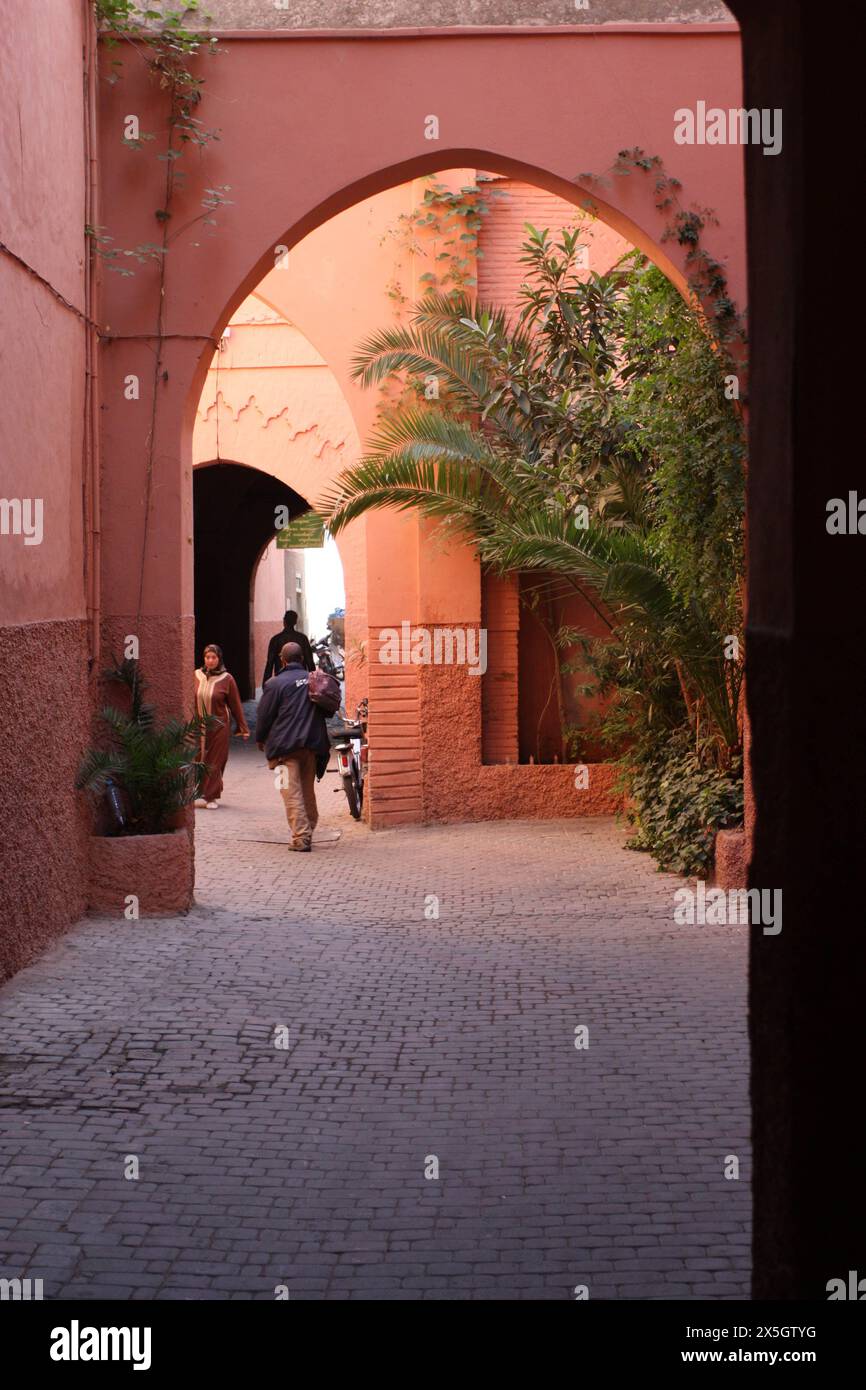 Street scenes from Marrakesh Morocco, including winding alleyways ...