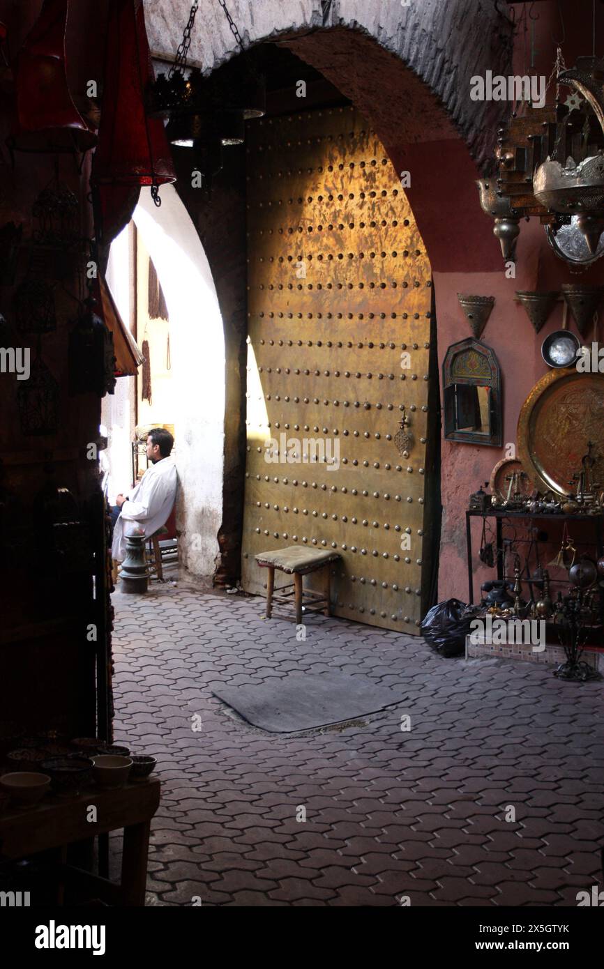 Street scenes from Marrakesh Morocco, including winding alleyways ...