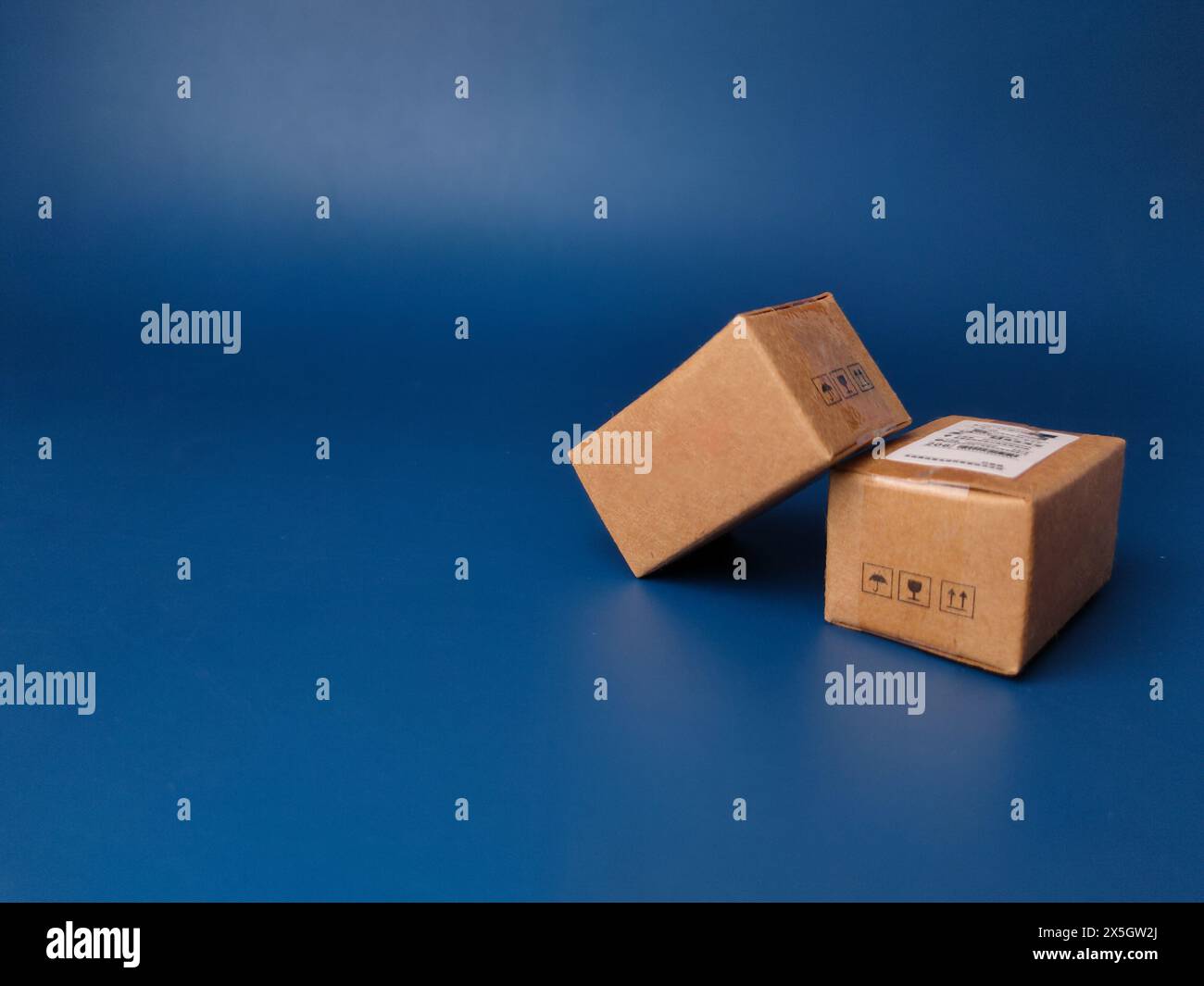 Miniature Mini Express Blind Box on a blue background with copy and ...