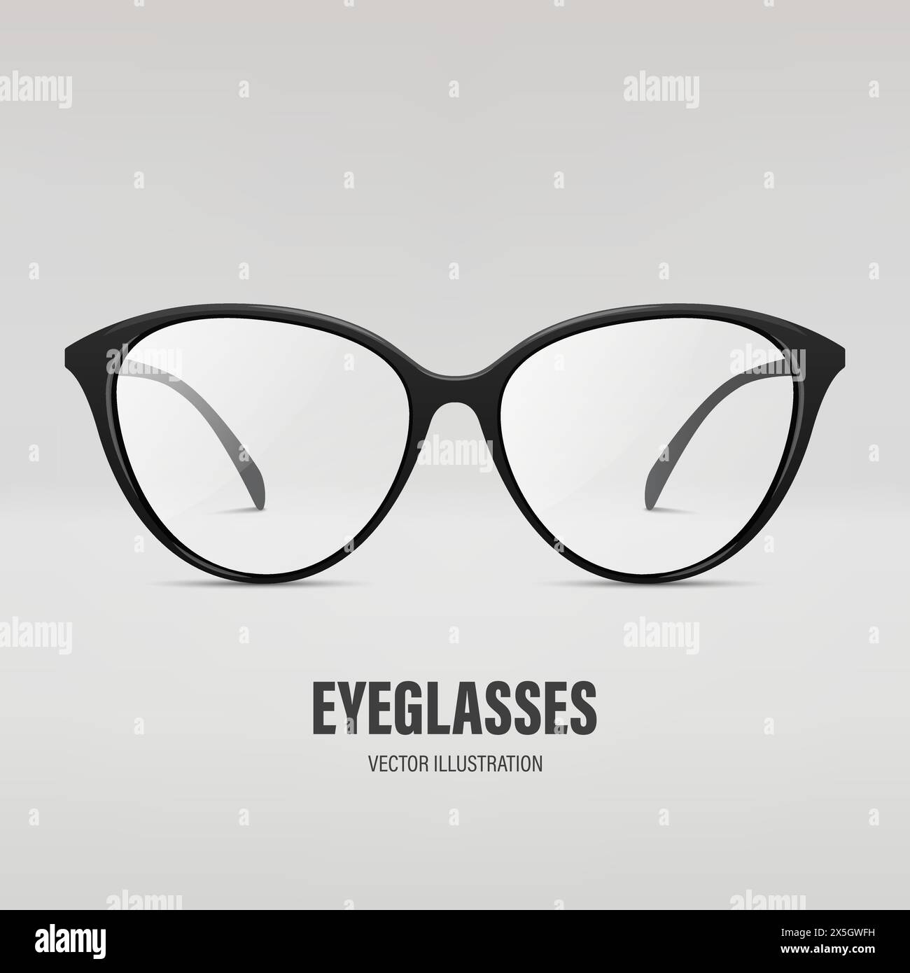 Vector 3d Realistic Black Round Frame Glasses Isolated. Sunglasses ...