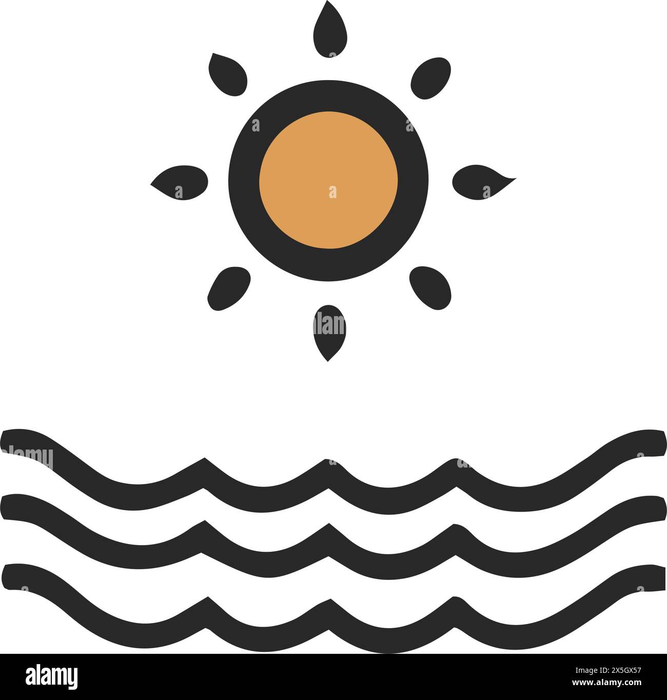 Abstract Sun and Waves Icon Stock Vector Image & Art - Alamy