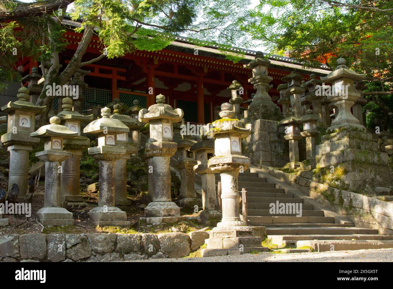 Scenes from Nara Japan, including temples and deer Stock Photo - Alamy