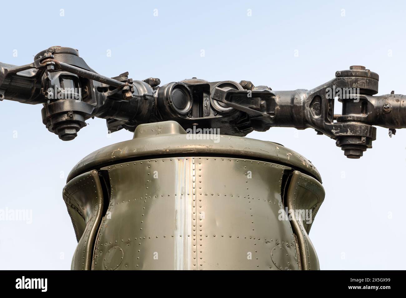 Military transport helicopter, rotor blades close up Stock Photo - Alamy