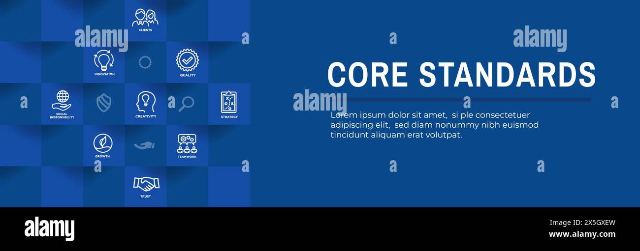 Core Standards Web Header Banner Icons - Mission Vision Values and ...