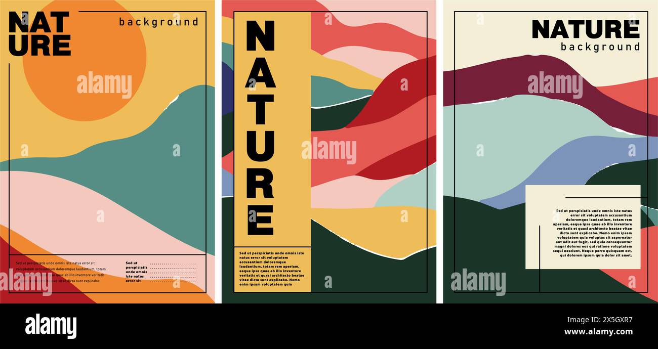 Nature Inspired Vector Poster Set Stock Vector Image & Art - Alamy