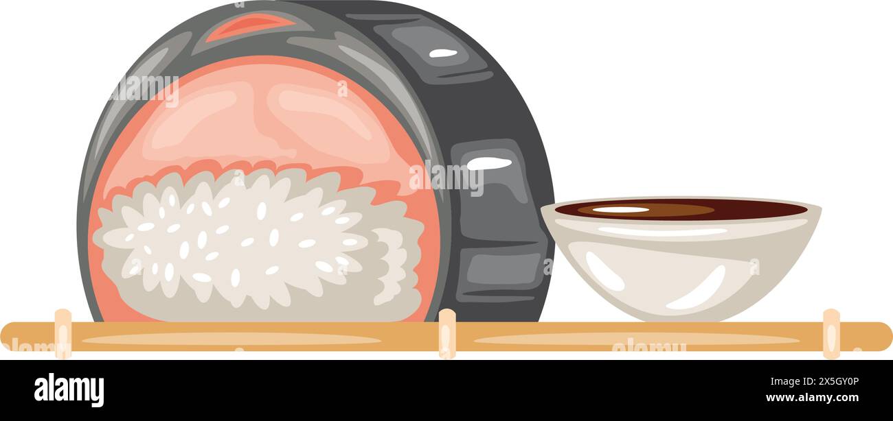 Fresh sushi bowl salmon Stock Vector Images - Alamy
