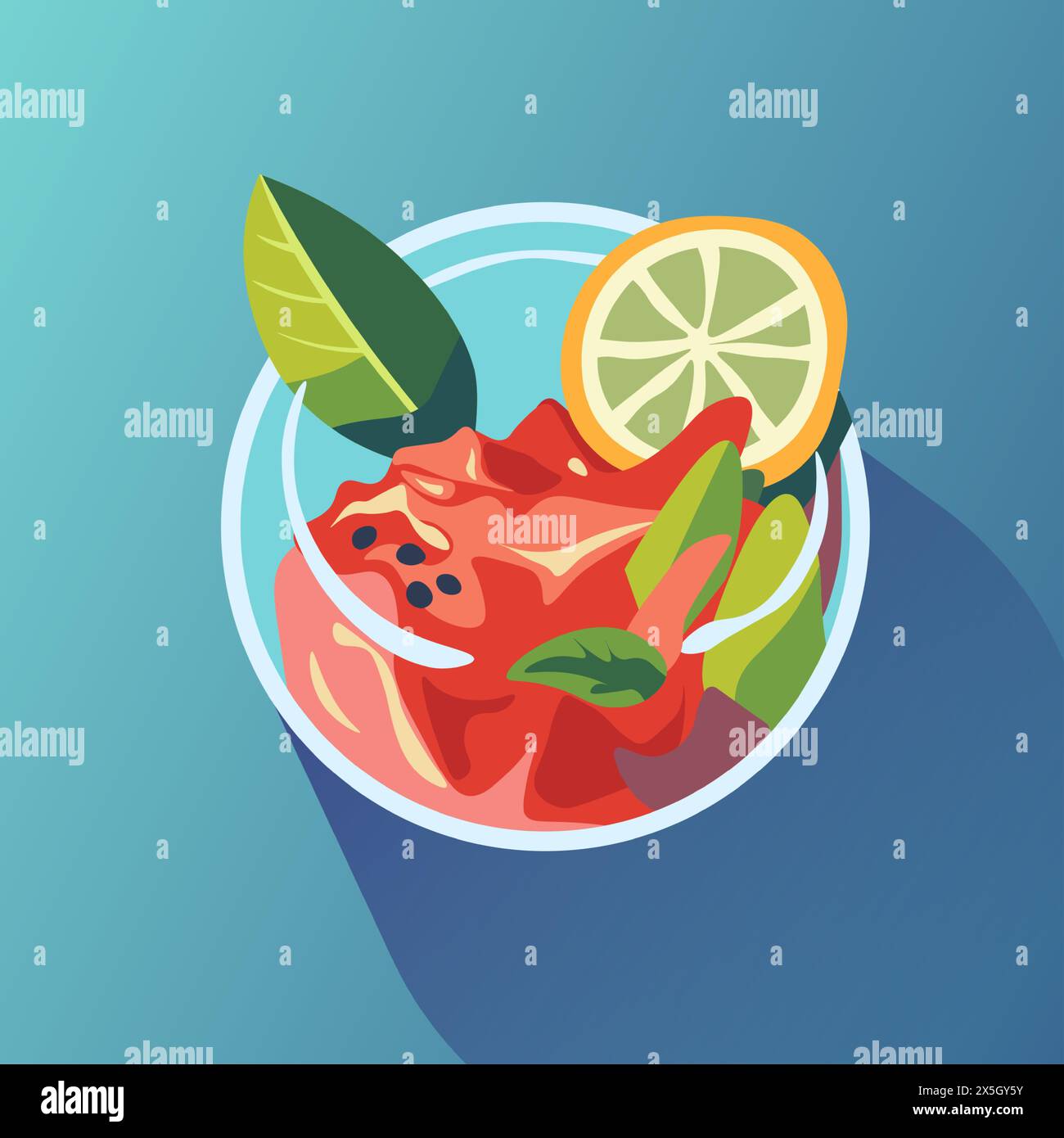 Elegant Citrus Salad Vector Illustration Stock Vector Image & Art - Alamy