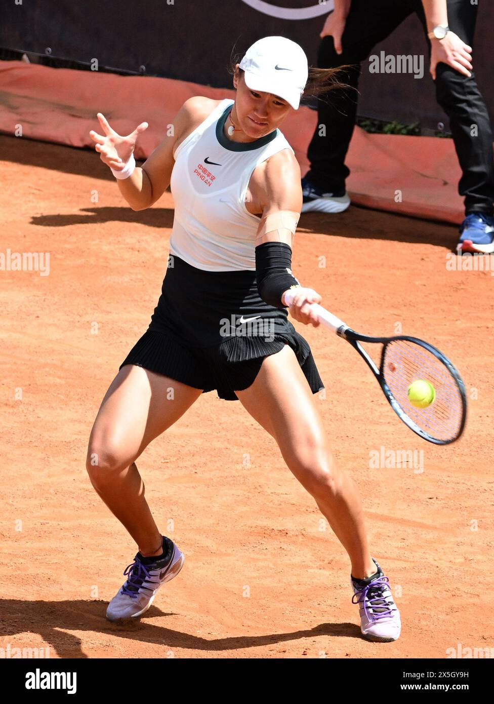 Rome, Italy. 9th May, 2024. Wang Xiyu of China hits a return during ...