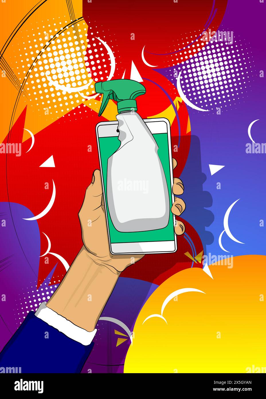 Cartoon Smartphone, comic book Telephone with Window Washer, Cleaning ...