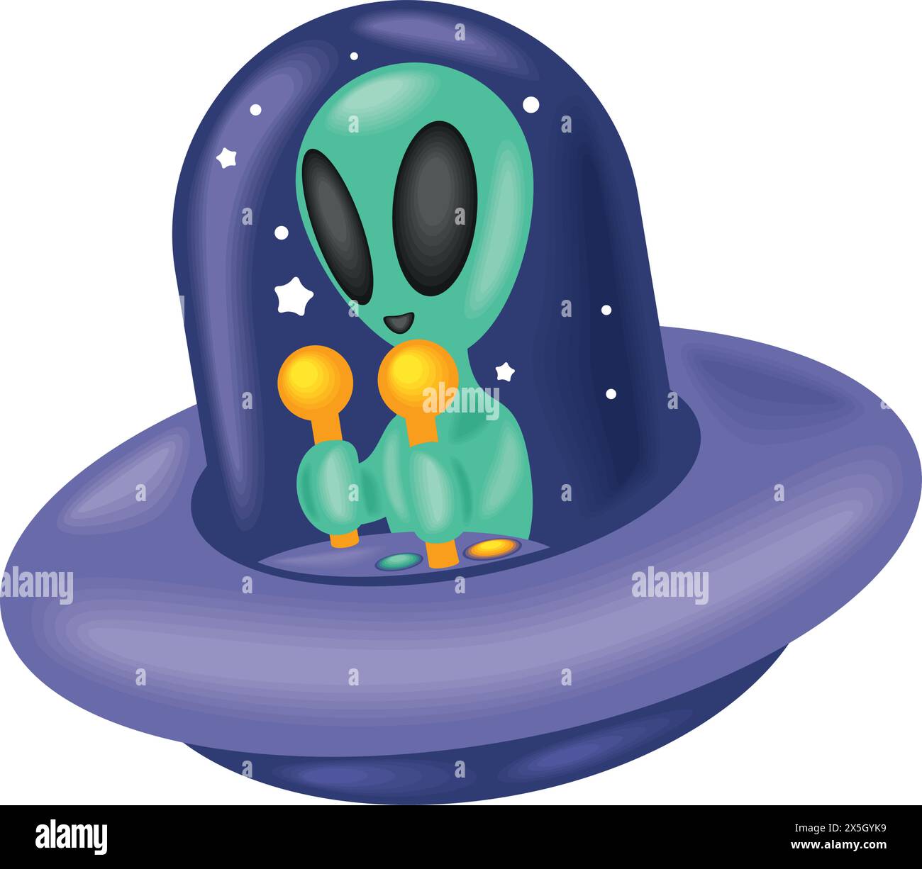 ufo and alien cartoon Stock Vector Image & Art - Alamy