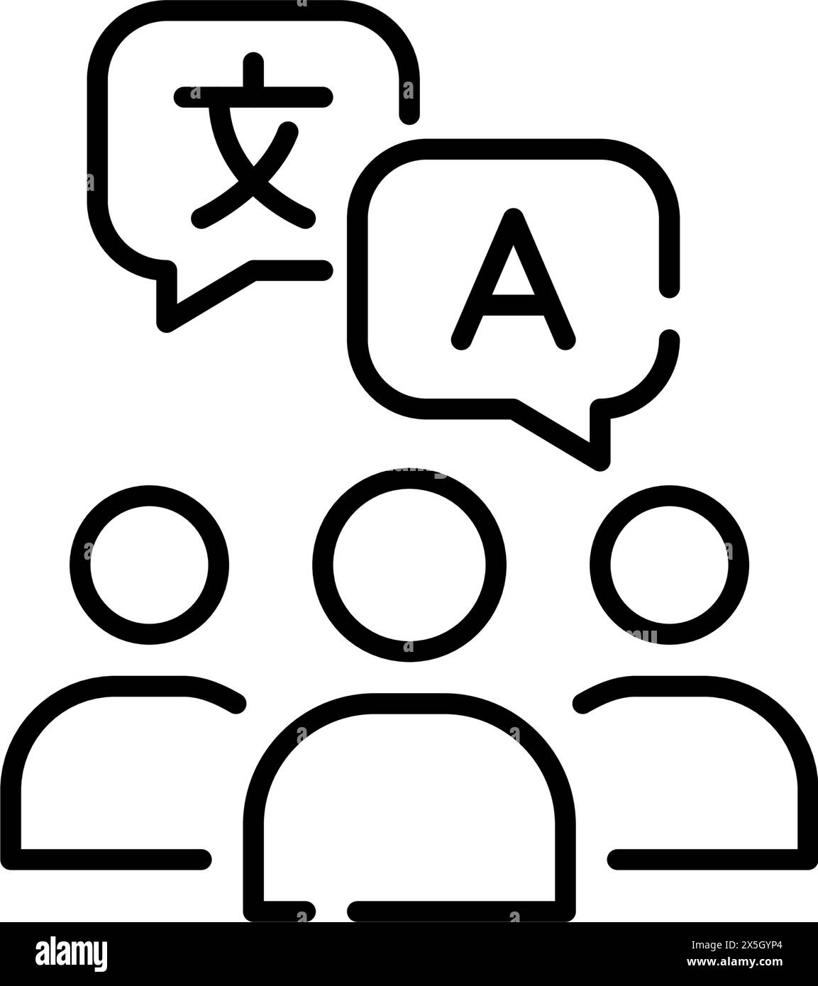 Group of people and languages speech bubbles. Multilingual community ...