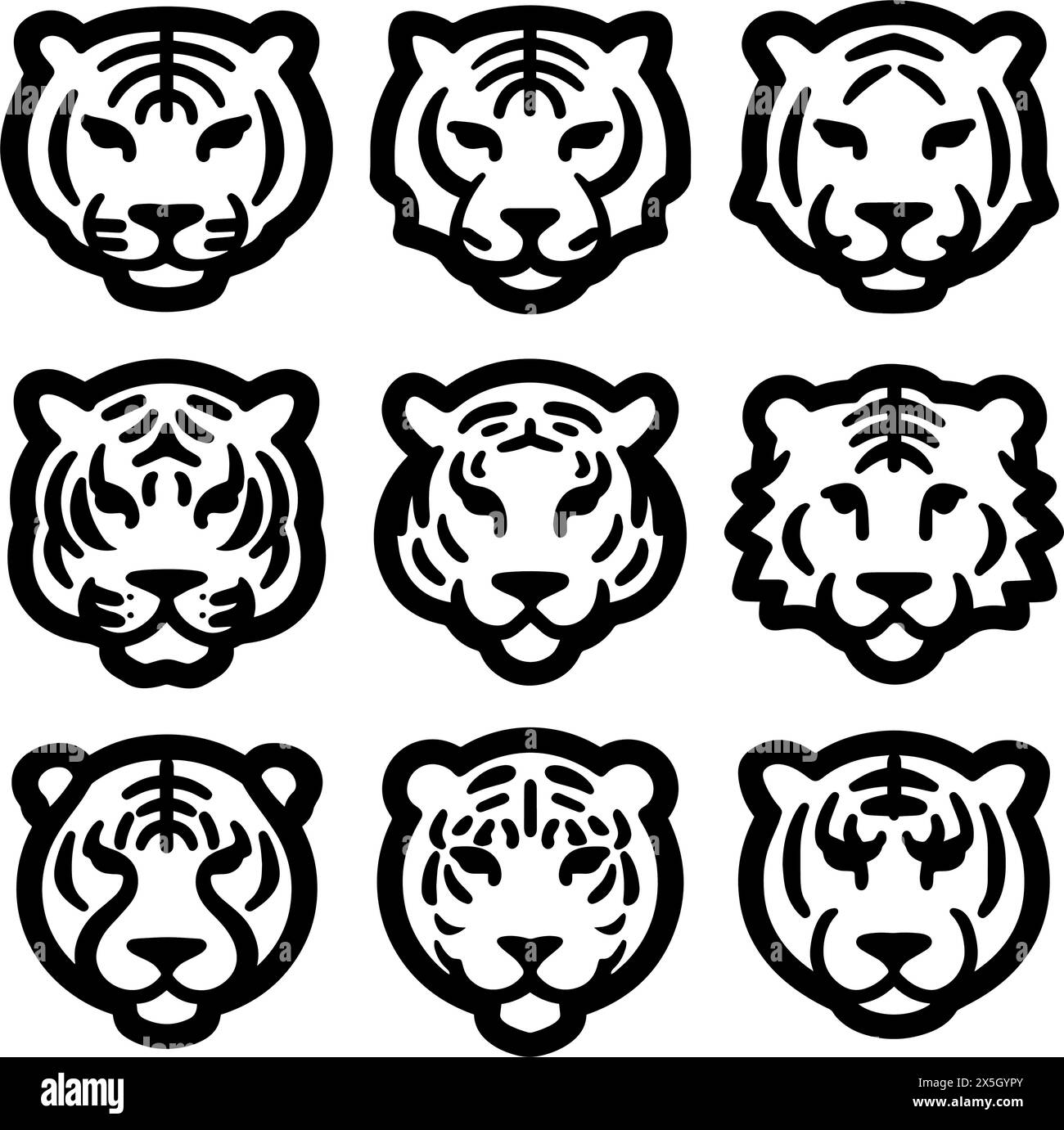 Abstract Tiger Face Illustration vector Stock Vector Image & Art - Alamy