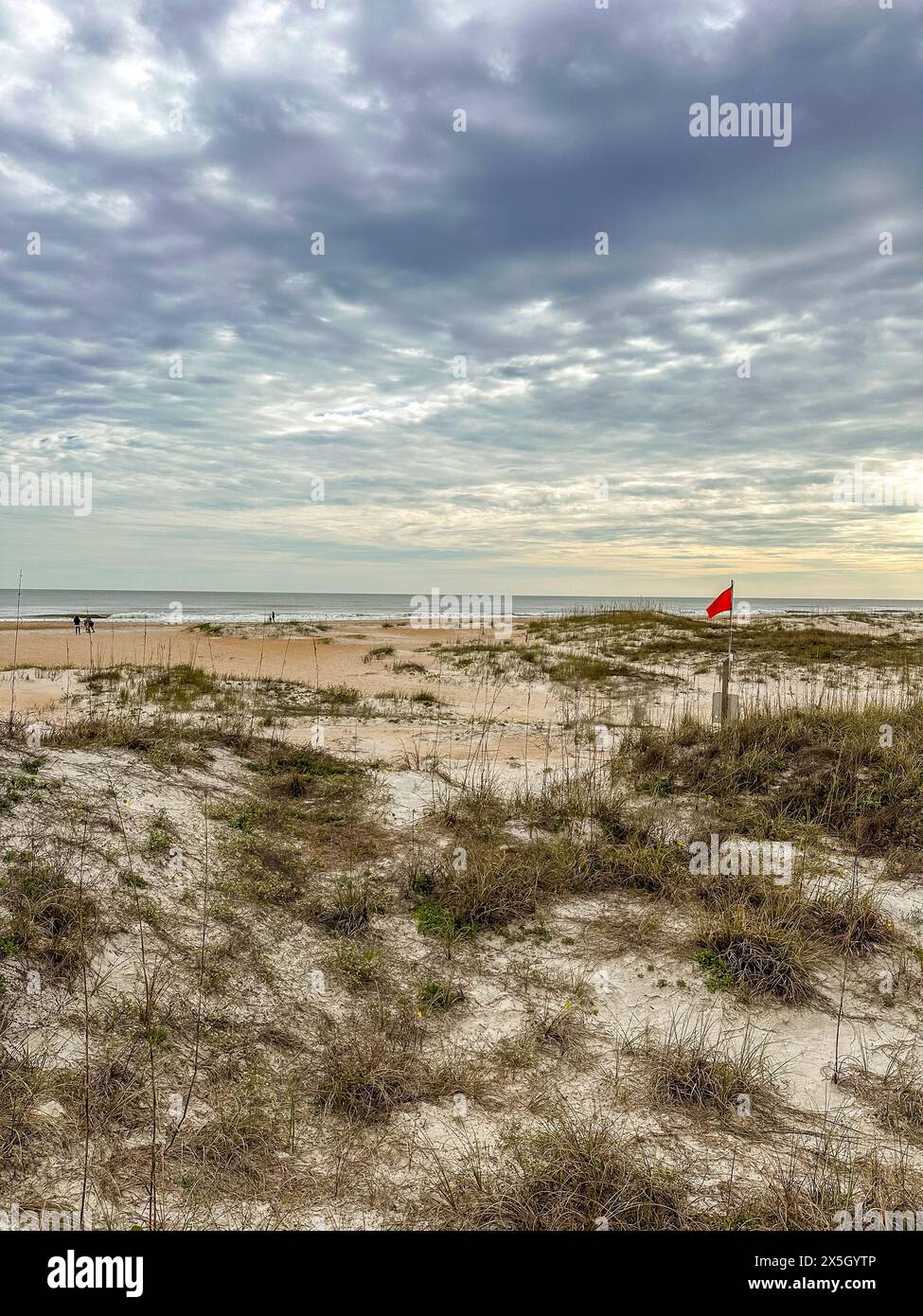 Sweeping beach landscape on a cloudy day: Anastasia State Park Beach ...