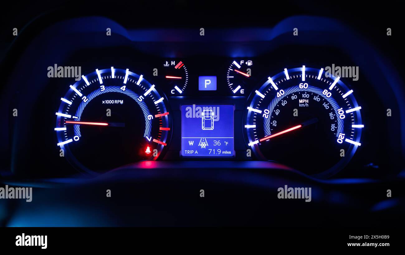 Car dashboard illuminated hi-res stock photography and images - Alamy